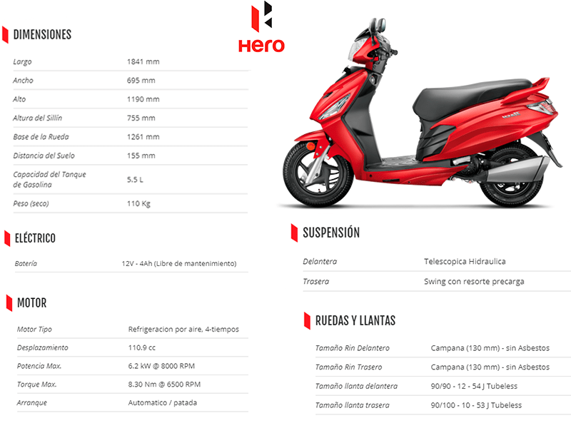 Moto Hero Dash 110 VX 2019